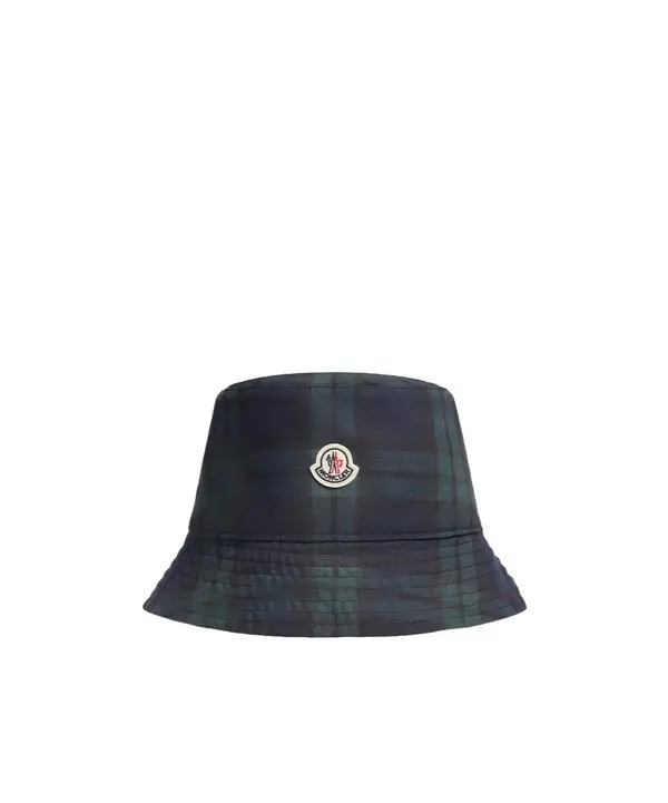 Moncler Reversible Plaid Bucket Hat - Blue/green