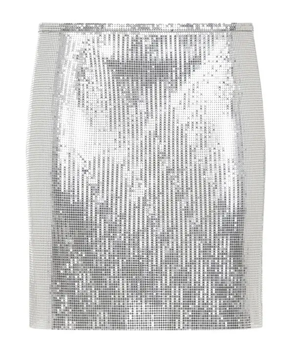 Rabanne Straight Hem Mini Skirt - Silver