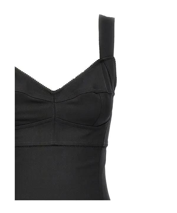 Dolce & Gabbana Sweetheart Neckline Corset Mini Dress - Black