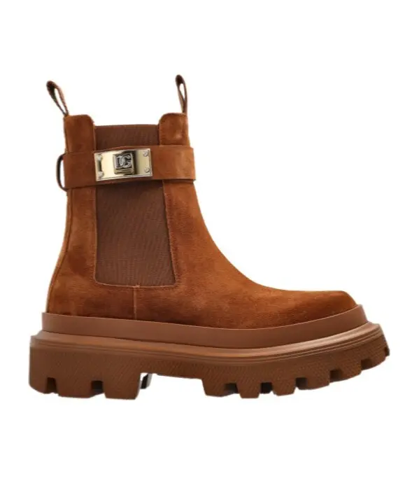 Dolce & Gabbana Dg Logo Plaque Ankle Boots