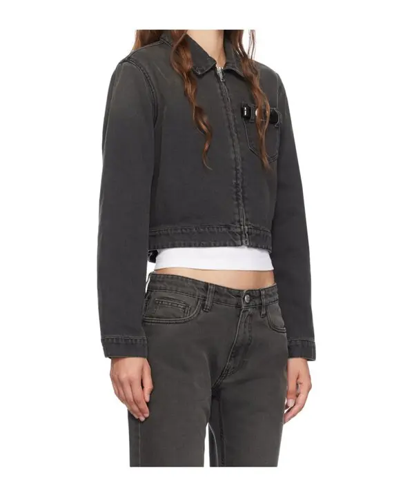 Coperni Denim Jacket With Zipper And Buckle Detail