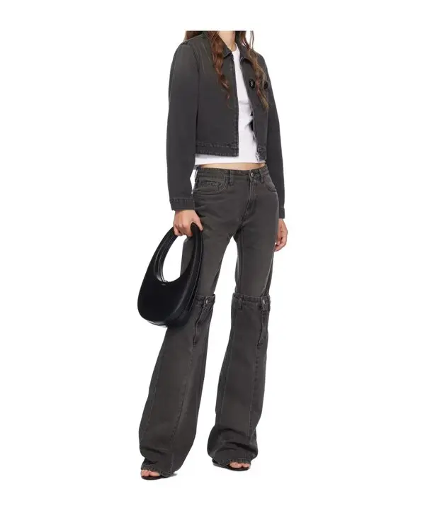 Coperni Denim Jacket With Zipper And Buckle Detail