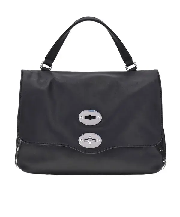 ZANELLATO Postina Saeta Small Tote Bag With Twist Hook - Black