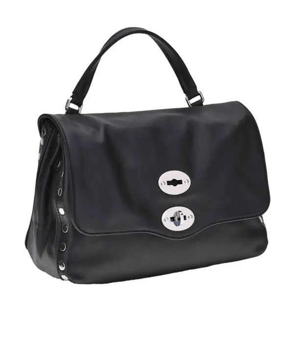 ZANELLATO Postina Saeta Small Tote Bag With Twist Hook - Black