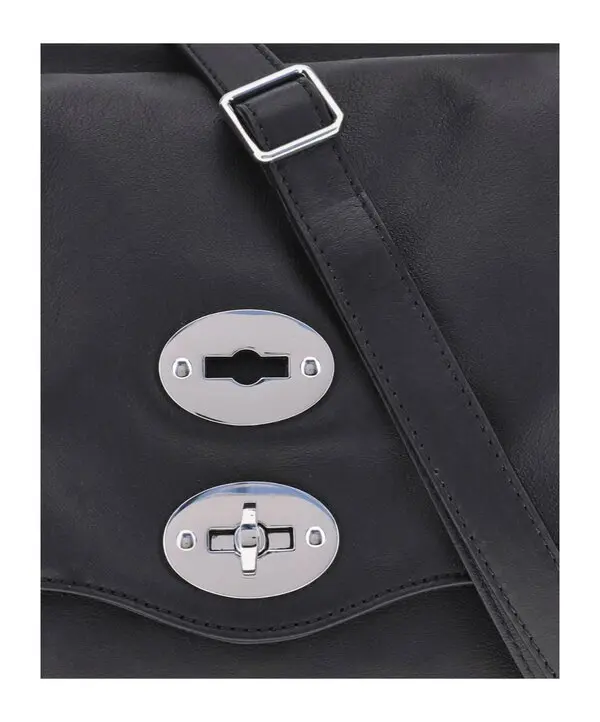 ZANELLATO Postina Saeta Small Tote Bag With Twist Hook - Black