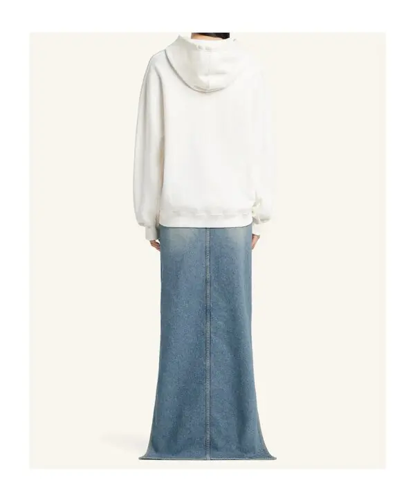 COURREGES Courrèges Oversized Hoodie With Embroidered Logo - White