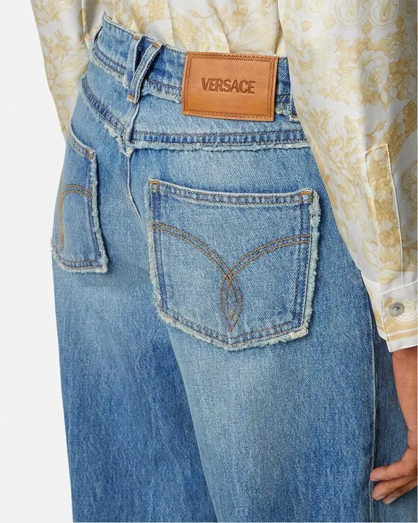 Versace Fringed Boyfriend Jeans