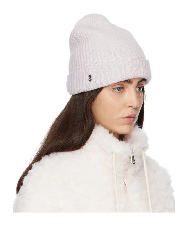 YVES SALOMON Wool Beanie With Logo Detail