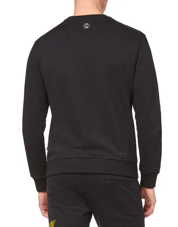 Philipp Plein Round Neck Skull Embellished Sweater
