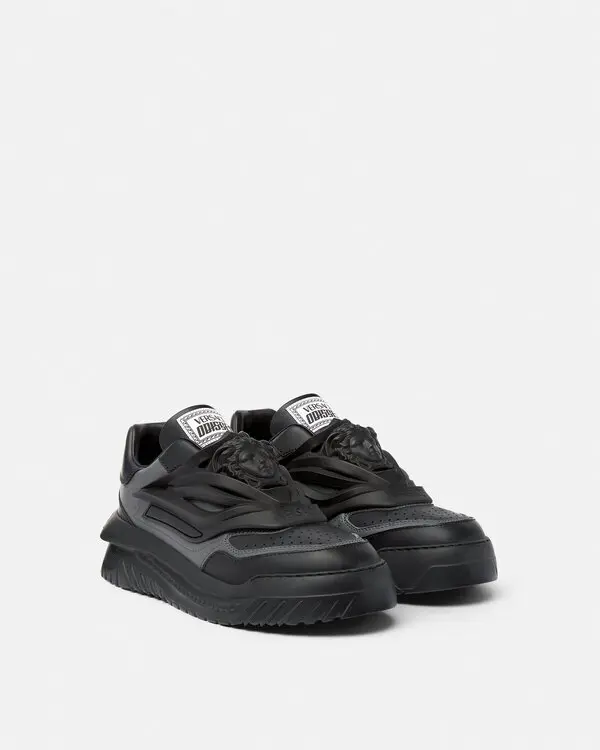 Versace Odissea Slip-on Sneakers With Medusa Motif - Black
