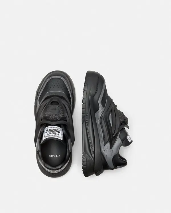 Versace Odissea Slip-on Sneakers With Medusa Motif - Black