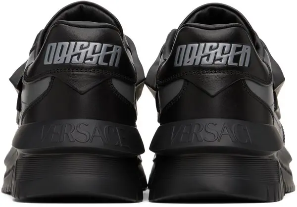 Versace Odissea Slip-on Sneakers With Medusa Motif - Black