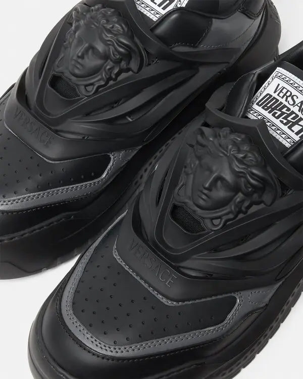 Versace Odissea Slip-on Sneakers With Medusa Motif - Black