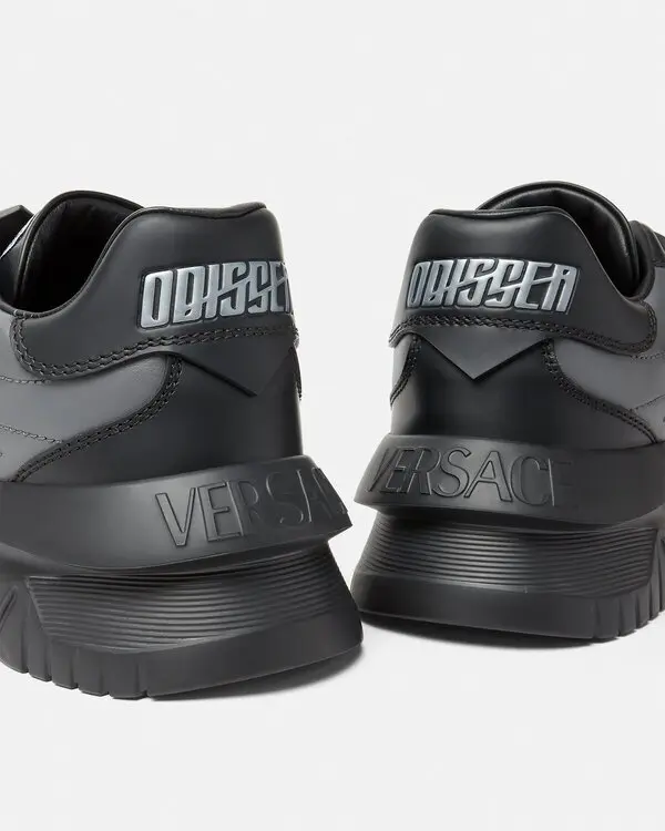 Versace Odissea Slip-on Sneakers With Medusa Motif - Black