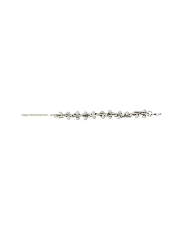 Saint Laurent Bell Bracelet In Metal - White