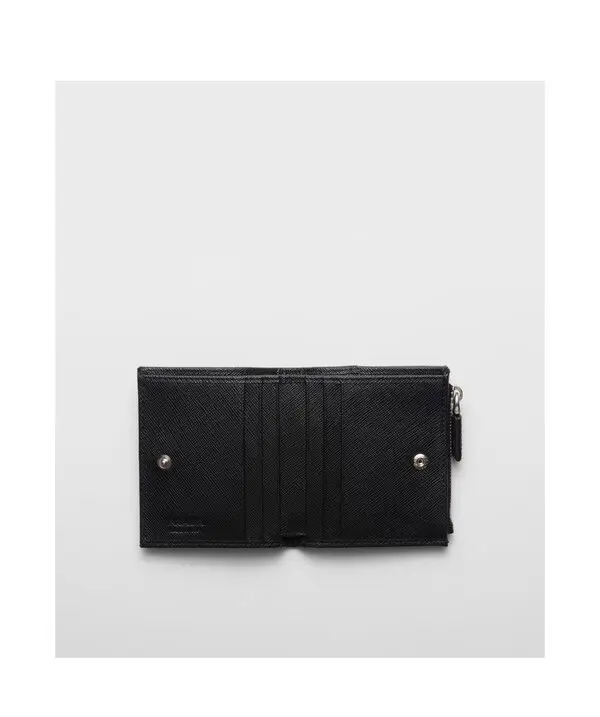 Prada Enamel-triangle Logo Zipped Wallet