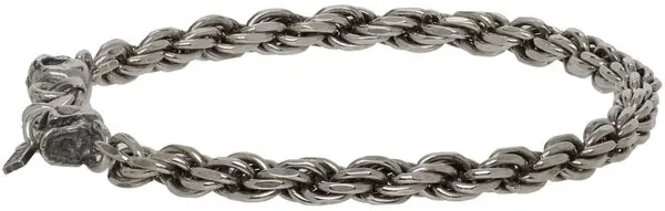 Emanuele Bicocchi Sterling Silver Rope Chain Bracelet - Gray