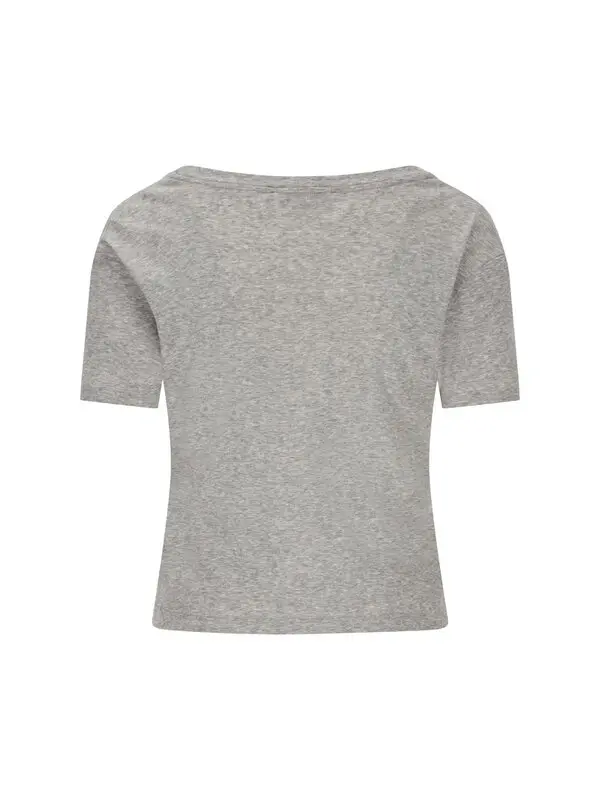 Miu Miu Logo Patch Crewneck T-shirt - Grey