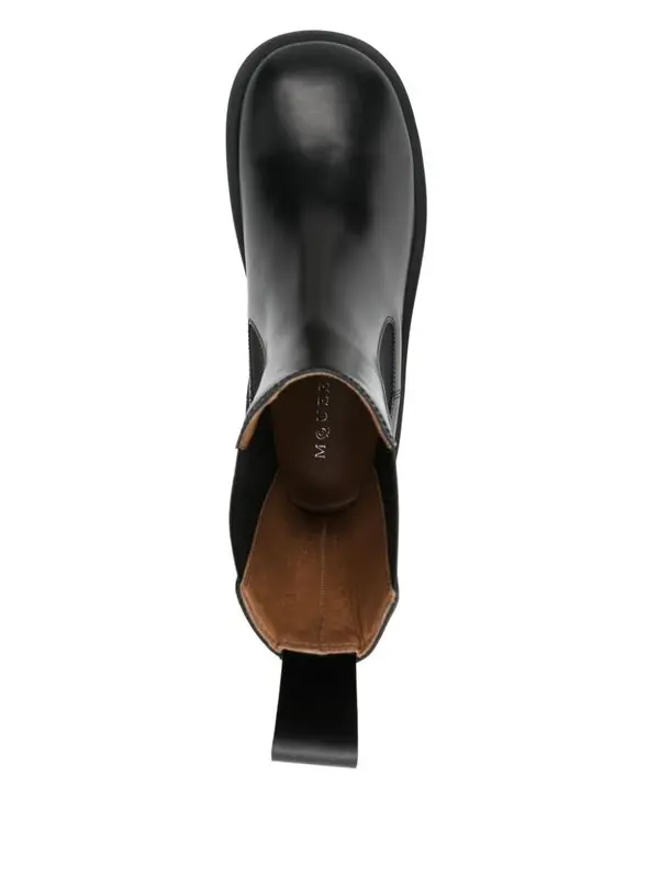 Alexander McQueen Elasticated Side Panel Ankle Boots - Black