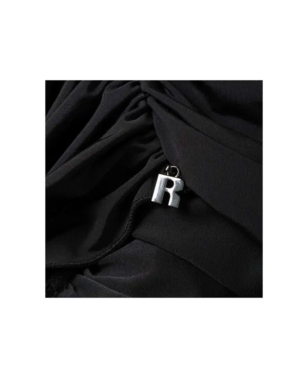 ROTATE BY BIRGER CHRISTENSEN Gathered Off-the-shoulder Long Sleeve Cropped Top