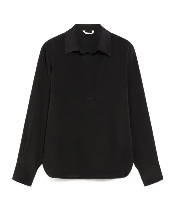Max Mara Zanzero V-neck Long-sleeved Shirt - Black