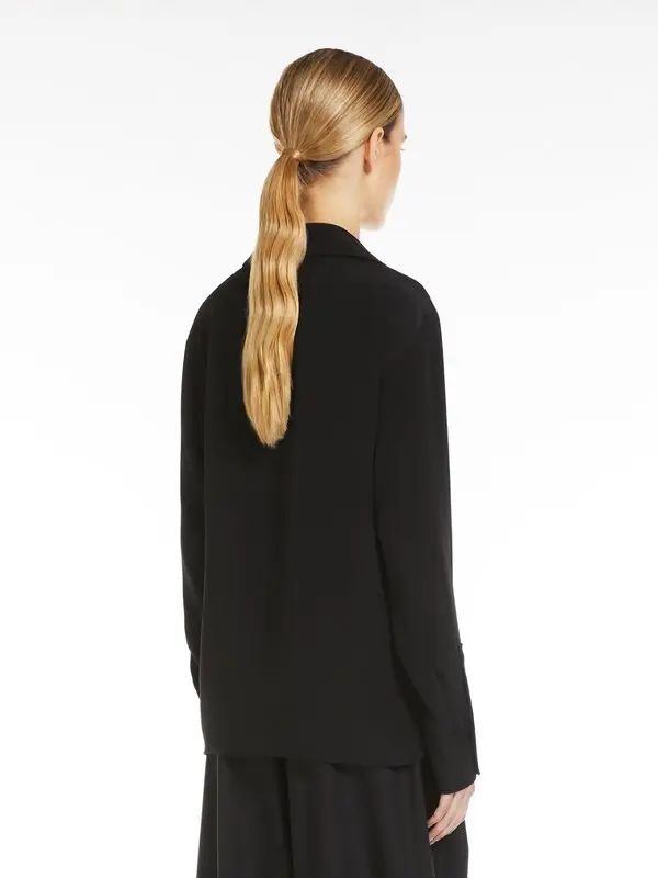 Max Mara Zanzero V-neck Long-sleeved Shirt - Black