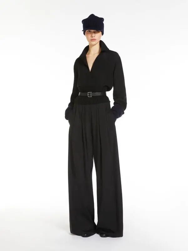 Max Mara Zanzero V-neck Long-sleeved Shirt - Black