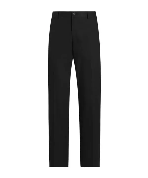 Dolce & Gabbana Tailored Trousers With Logo Patch - Black