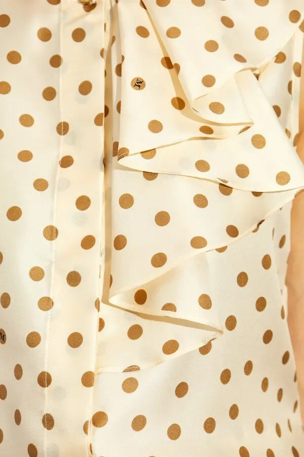 Max Mara Polka Dot Printed Sleeveless Ruffle Top