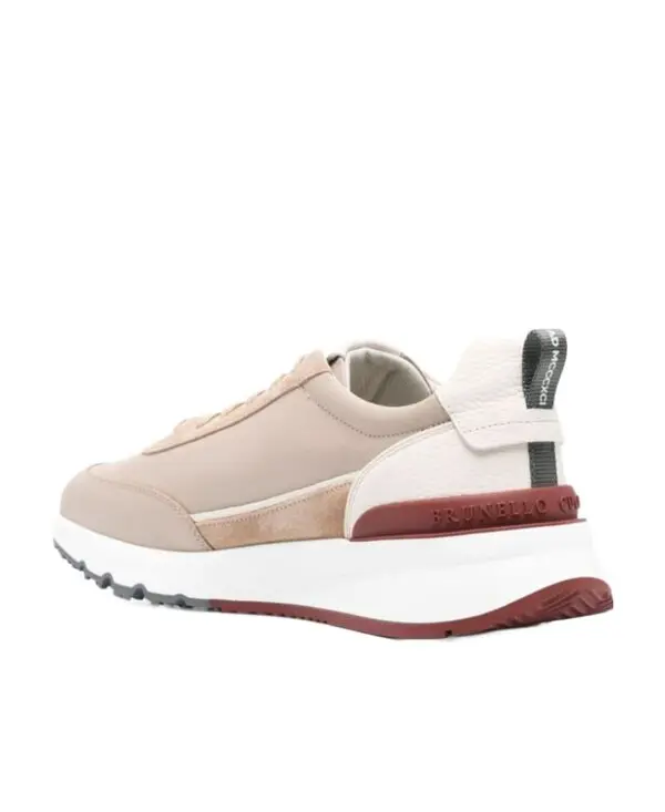 Brunello Cucinelli Panelled Leather Lace-up Sneakers