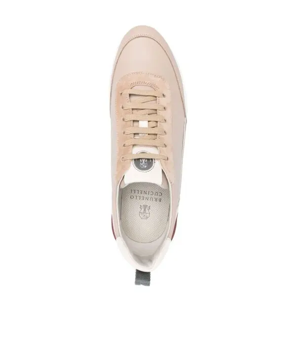 Brunello Cucinelli Panelled Leather Lace-up Sneakers