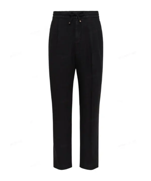 Brunello Cucinelli Elasticated Waistband Drawstring Pants - Black
