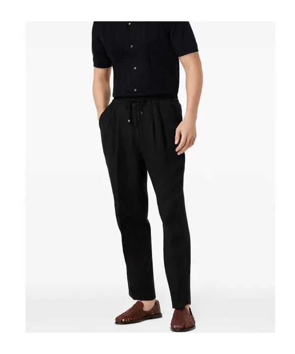 Brunello Cucinelli Elasticated Waistband Drawstring Pants - Black