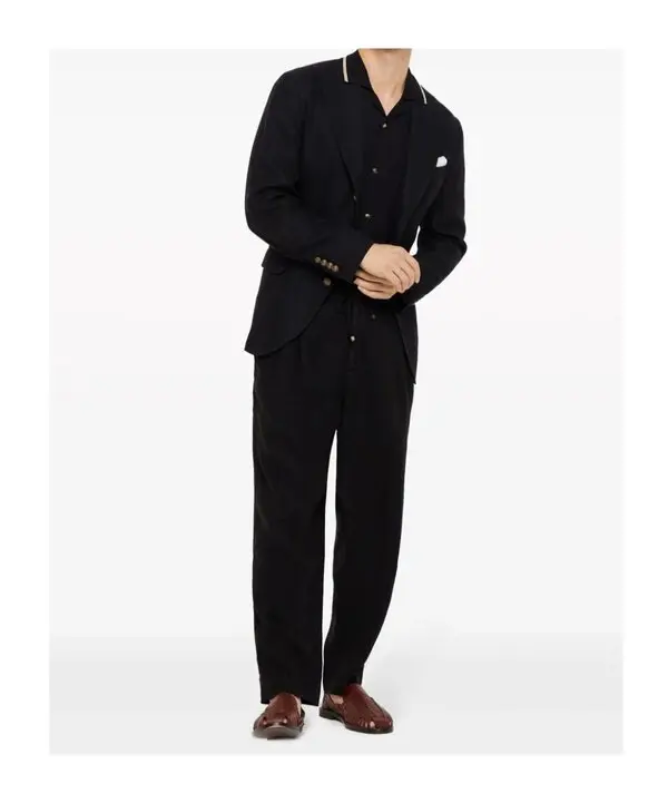 Brunello Cucinelli Elasticated Waistband Drawstring Pants - Black