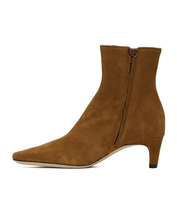 Staud Pointed Toe Kitten Heel Boots - Brown