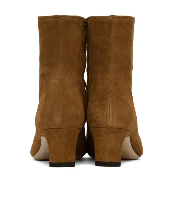 Staud Pointed Toe Kitten Heel Boots - Brown