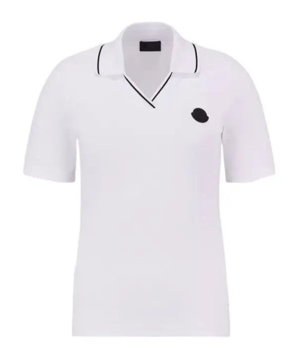 Moncler Logo Patch Short-sleeved Polo Shirt - Optical White