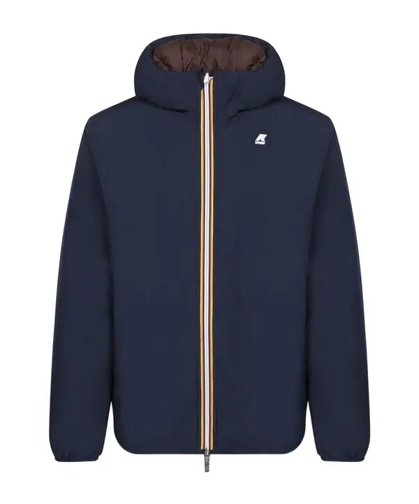 K-WAY Reversible Logo-appliqué Down Jacket - Blue/brown