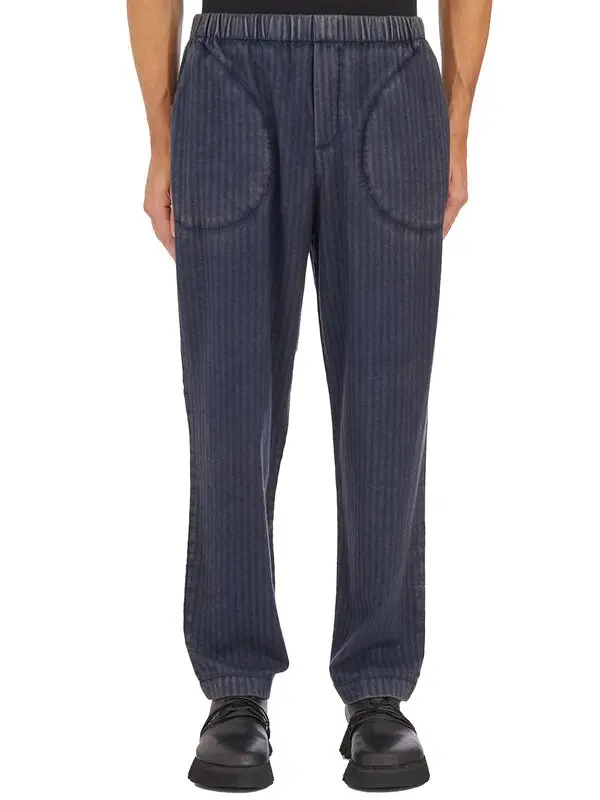 Barena Venezia Straight-leg Trousers With Elastic Waistband And Drawstrings