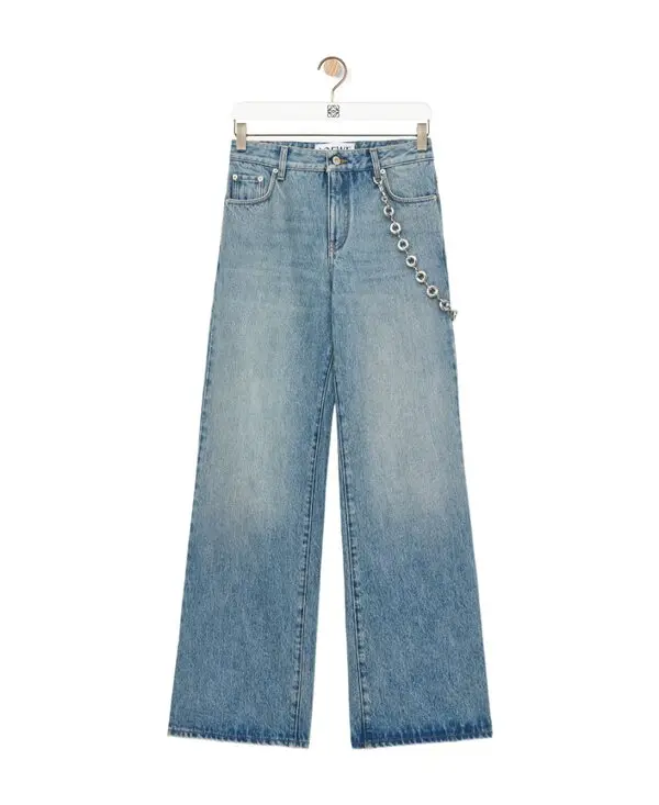 Loewe Chain Jeans In Washed Denim