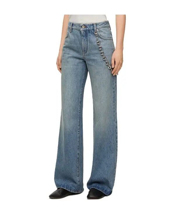 Loewe Chain Jeans In Washed Denim