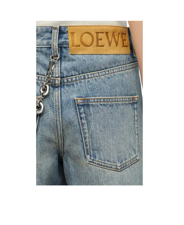 Loewe Chain Jeans In Washed Denim