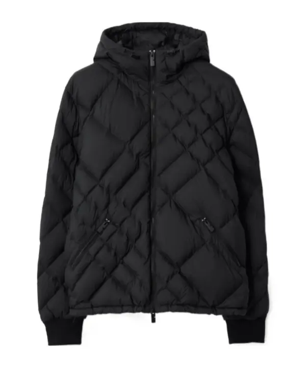 Burberry Check-stitch Doversgreen Puffer Jacket - Black