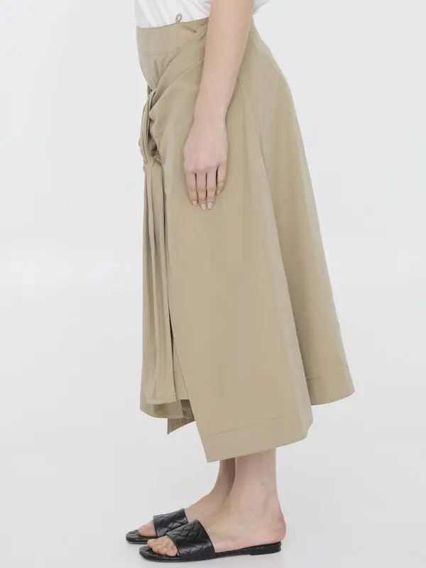 Bottega Veneta Asymmetric Hem Midi Skirt - Nude