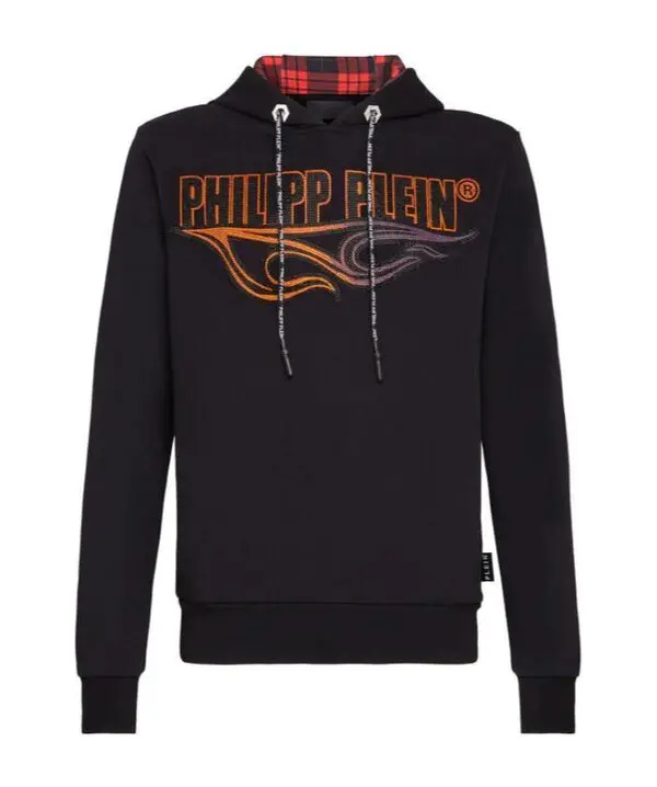 Philipp Plein Logo Embellished Hooded Hoodie
