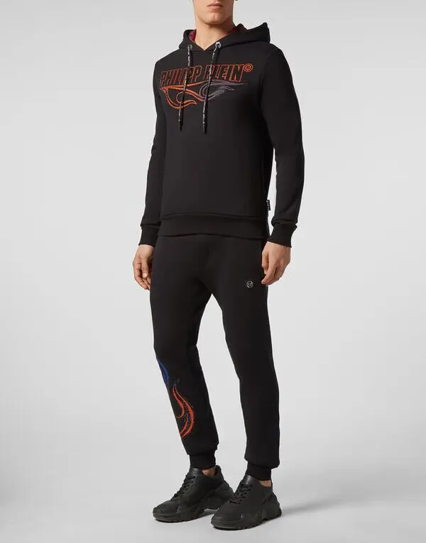 Philipp Plein Logo Embellished Hooded Hoodie