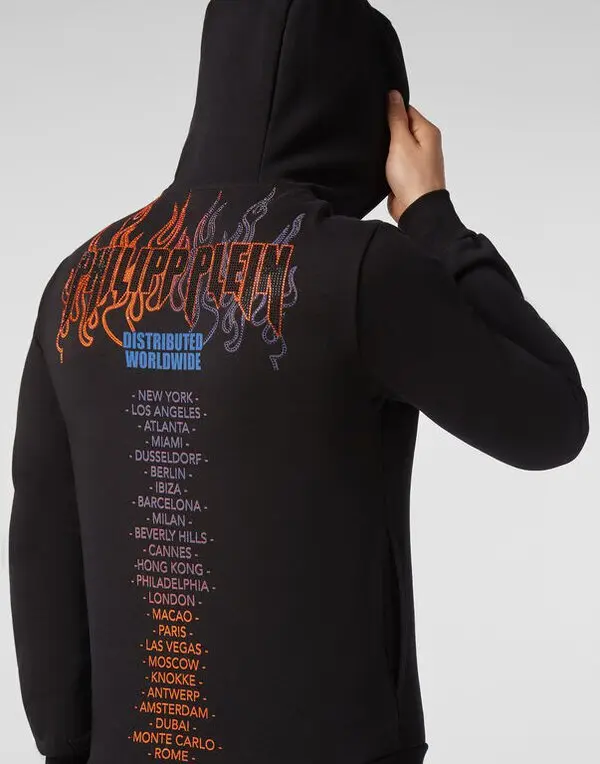 Philipp Plein Logo Embellished Hooded Hoodie
