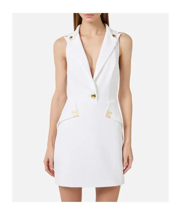 Elisabetta Franchi V-neck Sleeveless Mini Dress