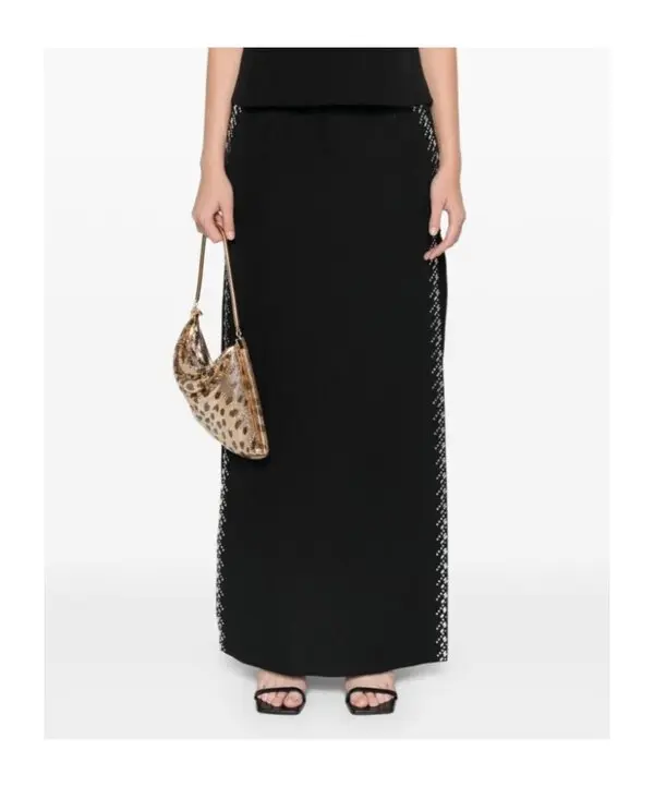 Rabanne Embellished Midi Skirt With Side Slits