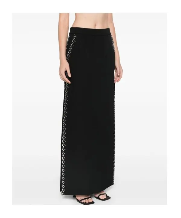 Rabanne Embellished Midi Skirt With Side Slits